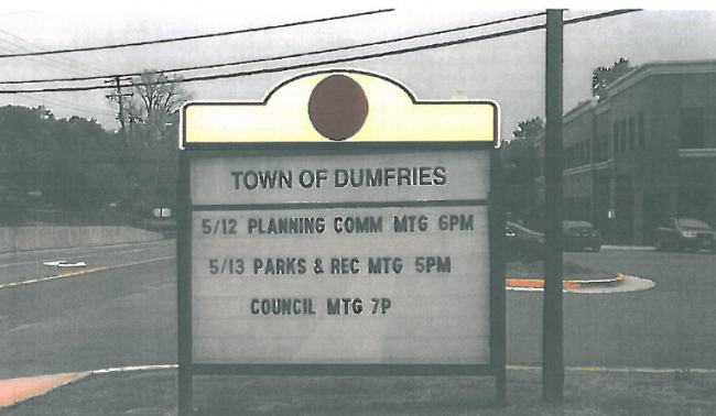 Review Board: Dumfries Sign Doesn’t Belong