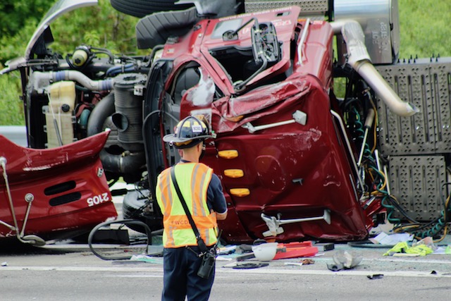 An up-close look at that overturned tanker that snarled traffic on I-95