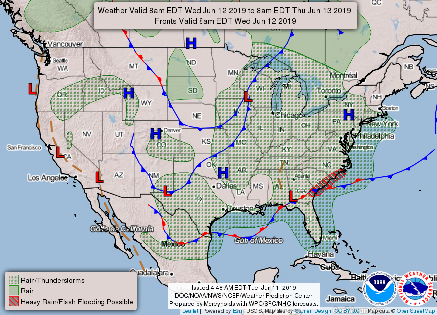 Partly sunny today, rainy tonight