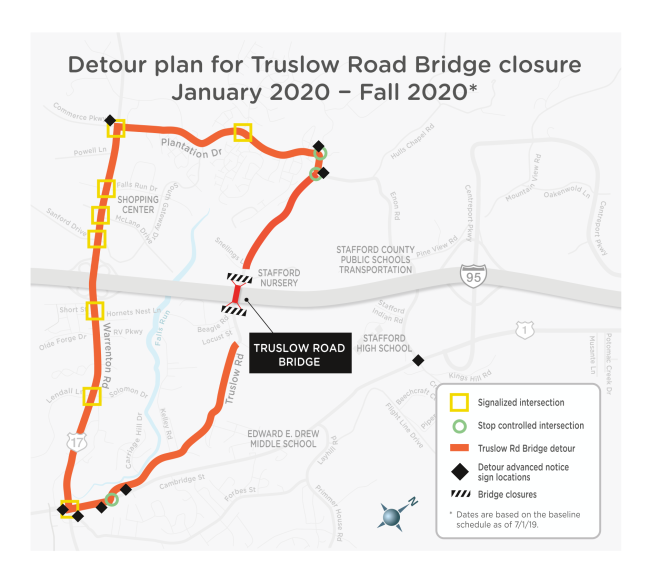 New info from Stafford: Truslow Road detour coming w/ no signal light