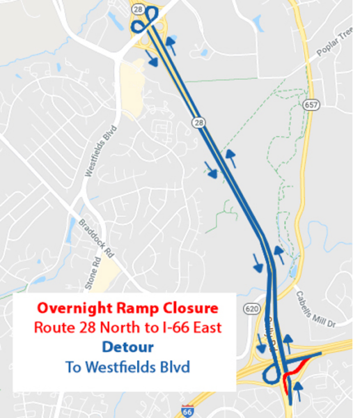 New ramp from Route 28 to I-66 to open on Friday