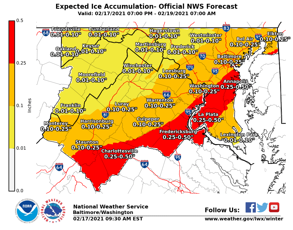 Snow, ice to overspread region after midnight