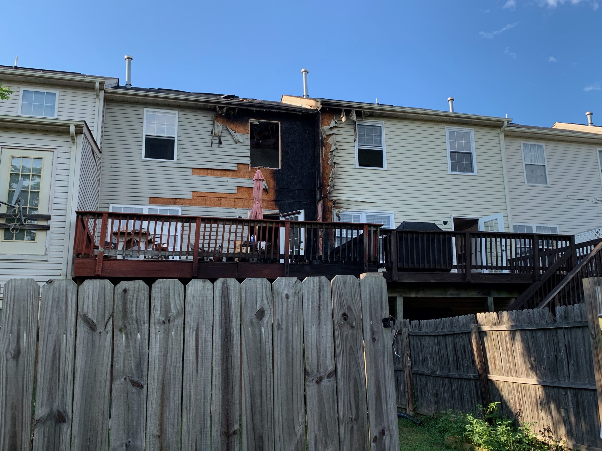 5 displaced after 3-story townhouse fire