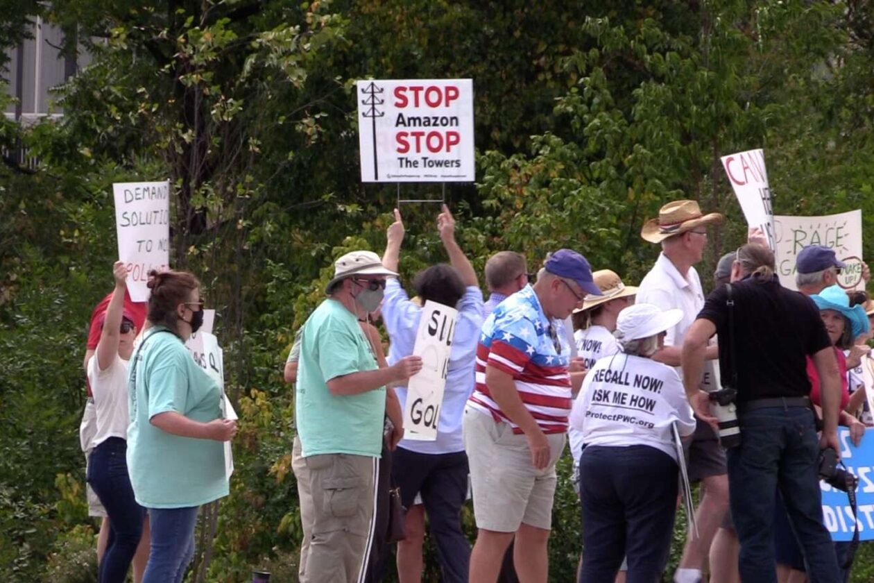 Protesters gather in Manassas to protest data center noise