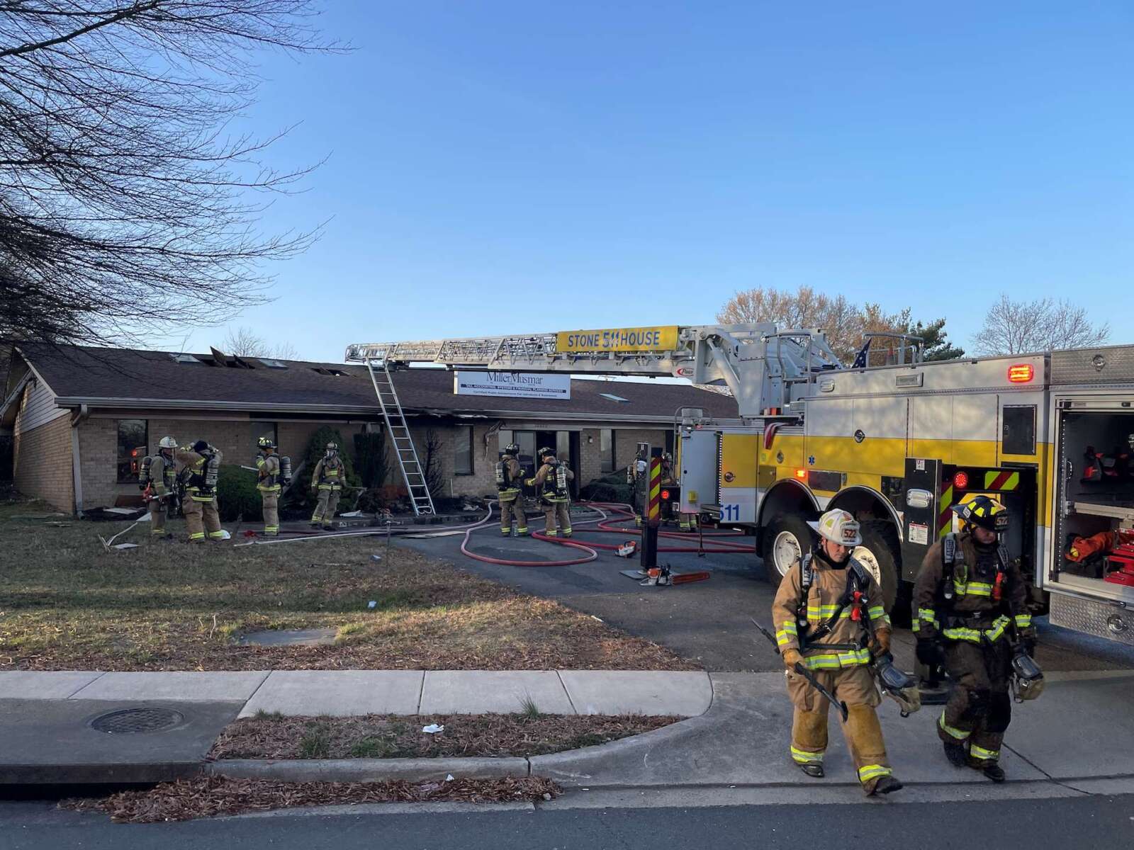 Mulch fire damages building, smoker to blame, says fire marshal