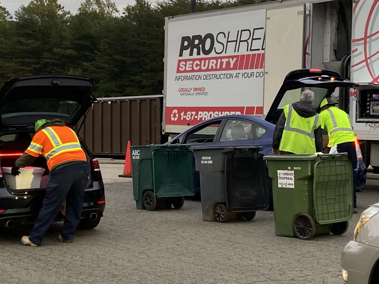 Mega paper shred at Pfitzner Stadium