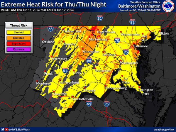 Major Heat Wave Heads to Northern Virginia